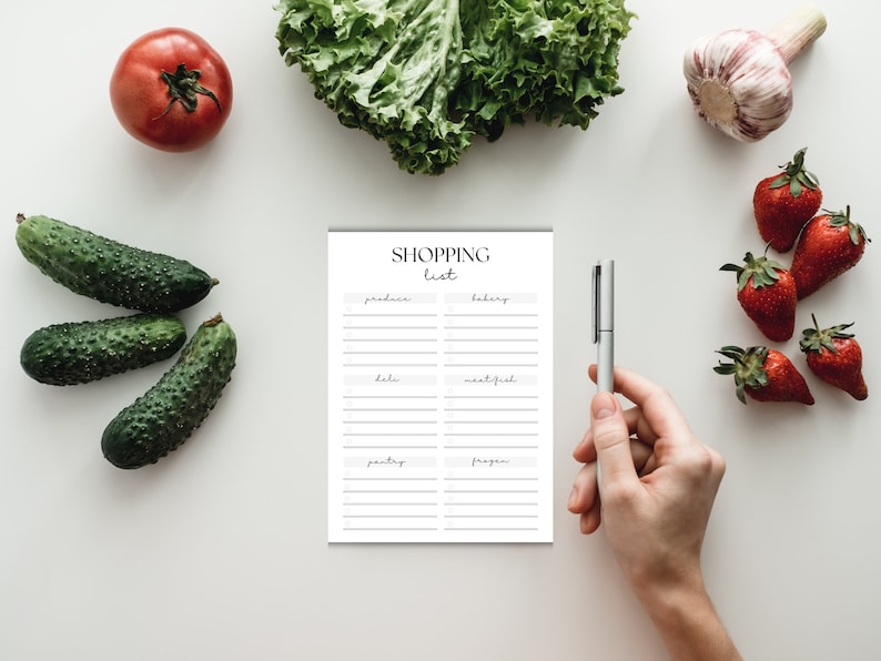 Editable Meal Prep Shopping List Printable Healthy Recipe Grocery List ...