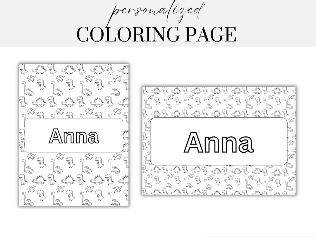 Personalized Dinosaur Coloring Page Coloring Pages for Kids Custom ...