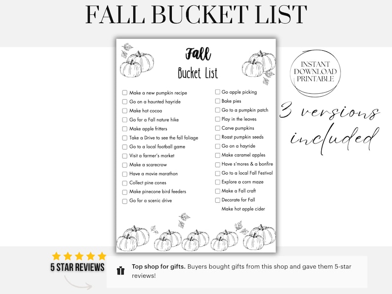 Fall Bucket List Printable Autumn Bucket List Template Editable Fall ... Fall Bucket List Printable Autumn Bucket List Template Editable Fall ...