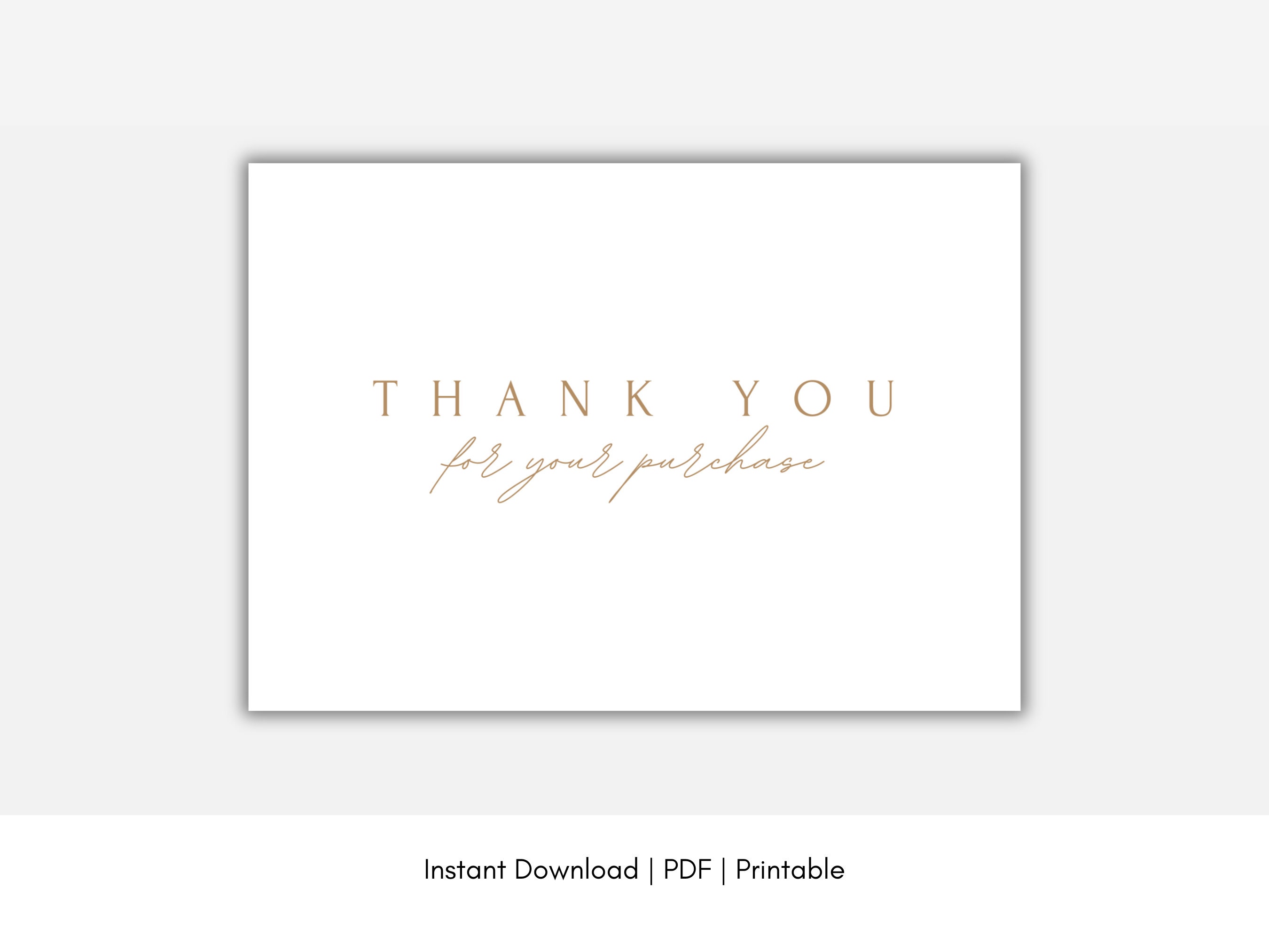 Printable Thank You Card Printable Card Digital Download Instant ...