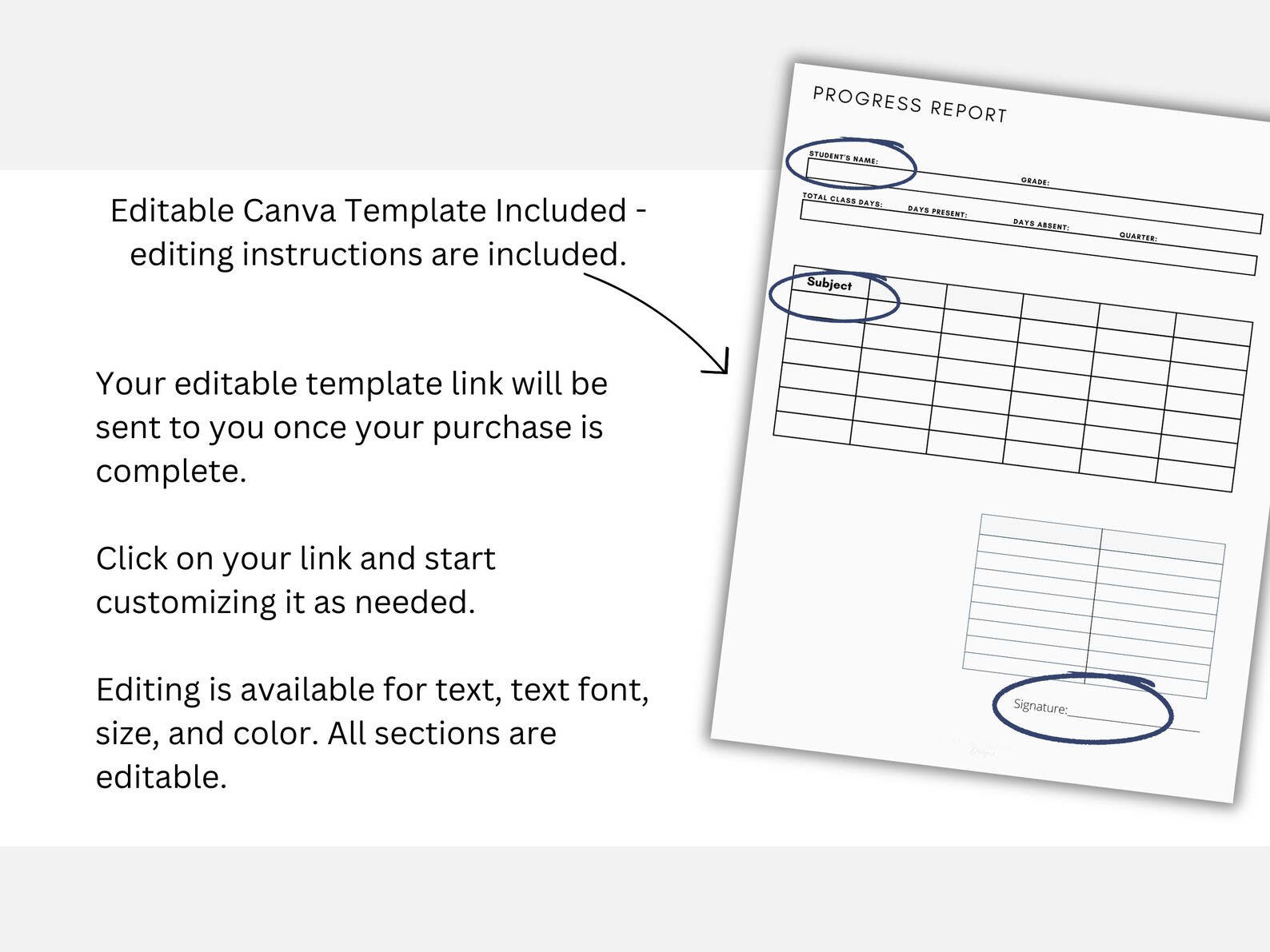 Customizable Report Card and Progress Report Template Transcript ...