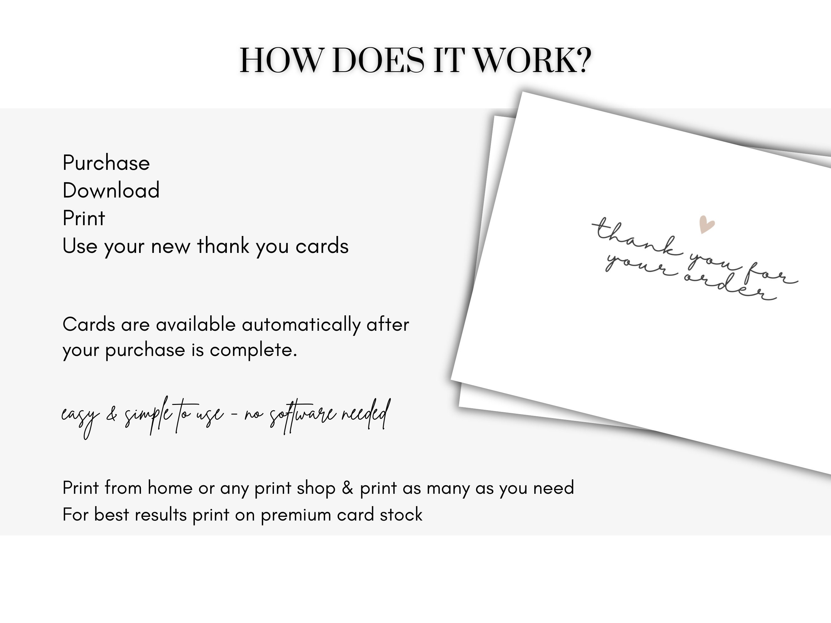 Printable Thank You Card Printable Card Digital Download Instant ...