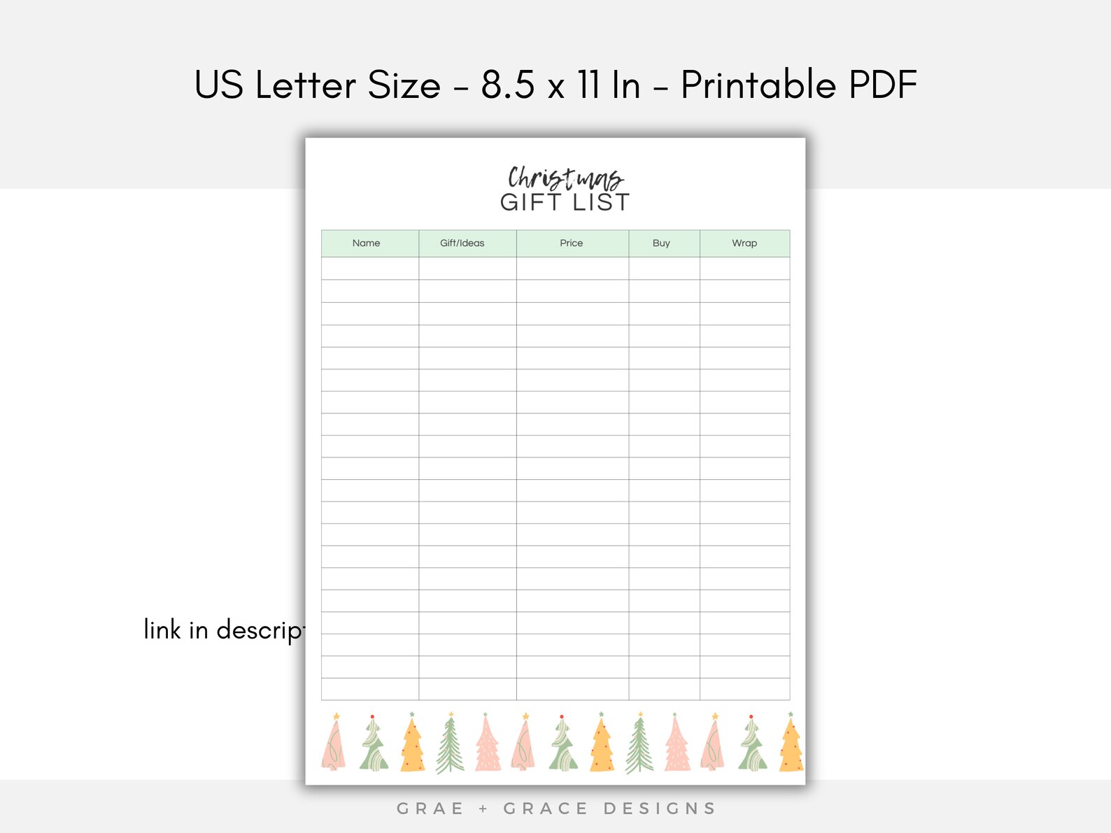 Christmas Gift List Editable Fillable Printable PDF Christmas Planner ...