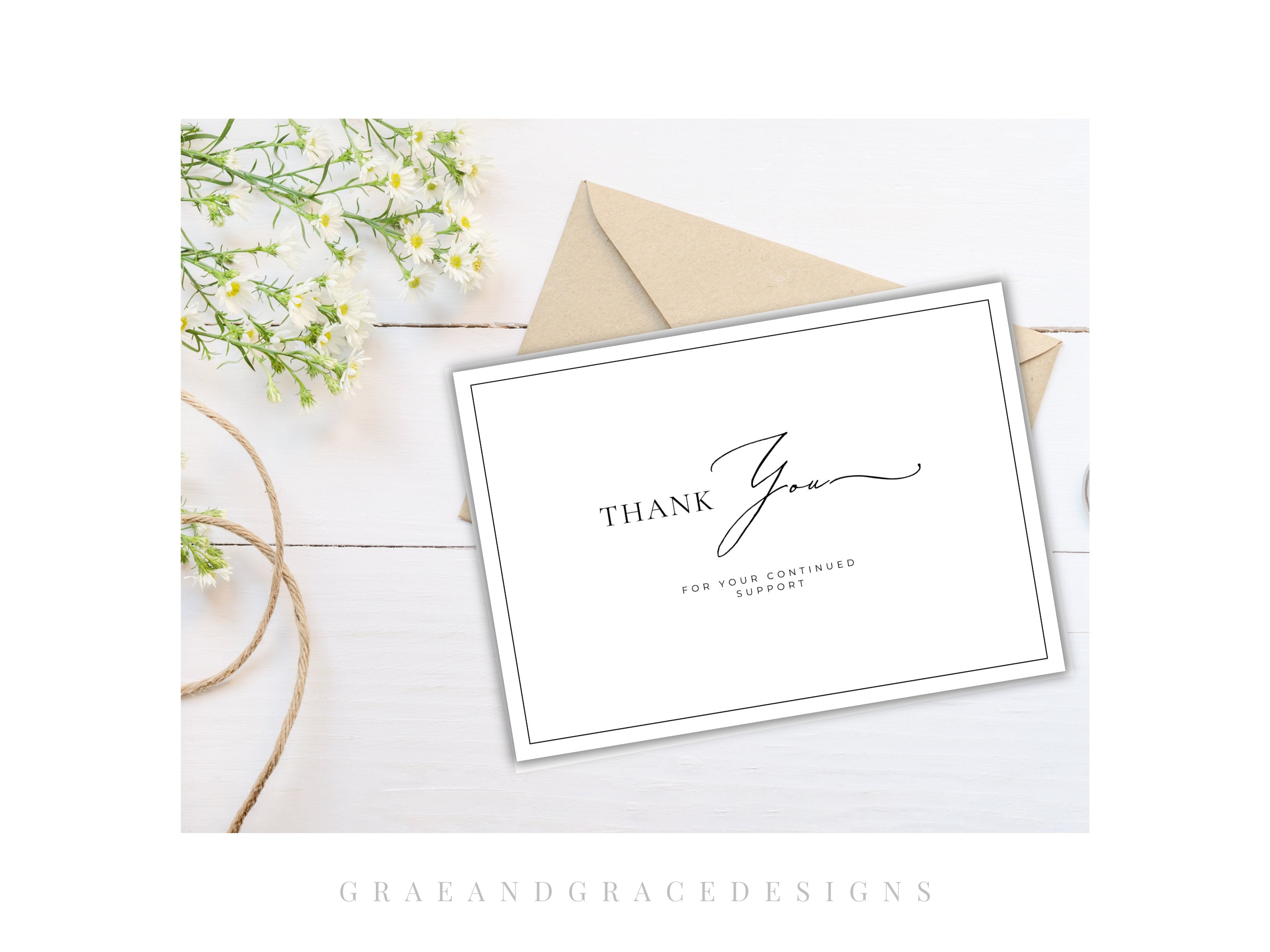 Printable Thank You Card Printable Card Digital Download Instant ...