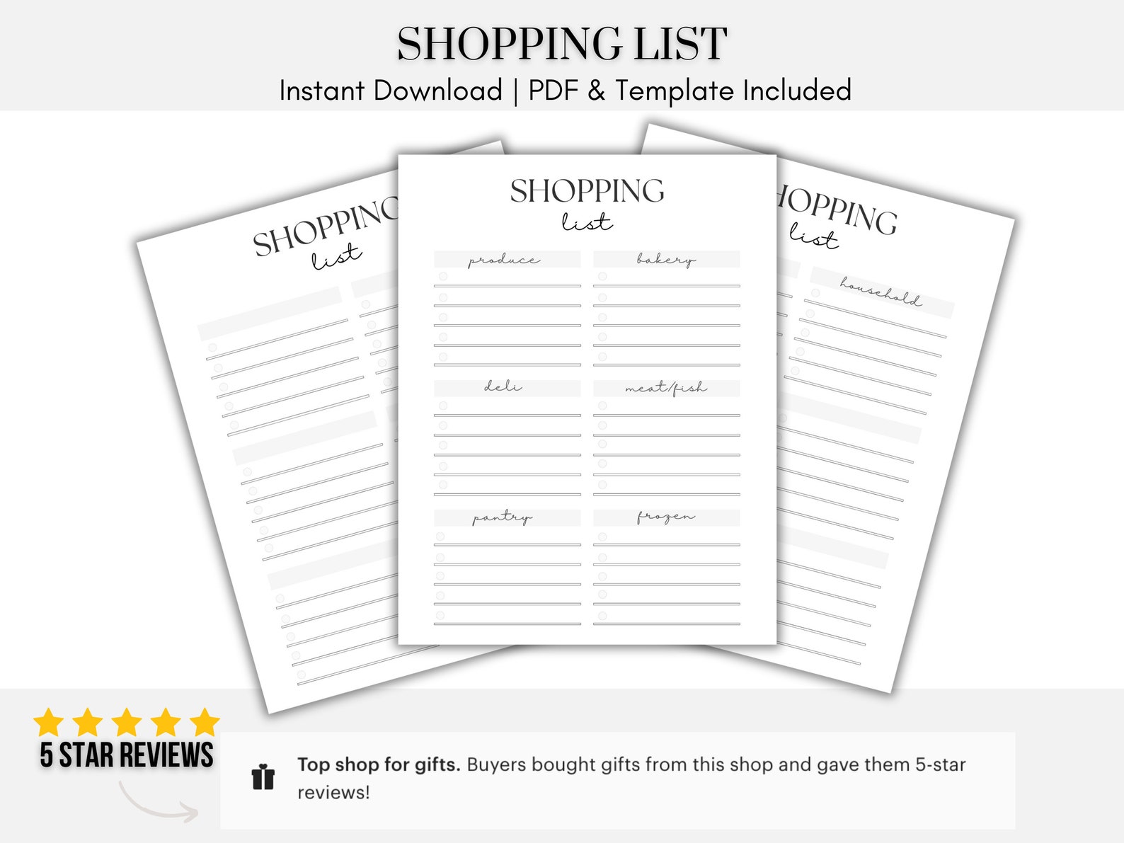 Editable Meal Prep Shopping List Printable Healthy Recipe Grocery List ...