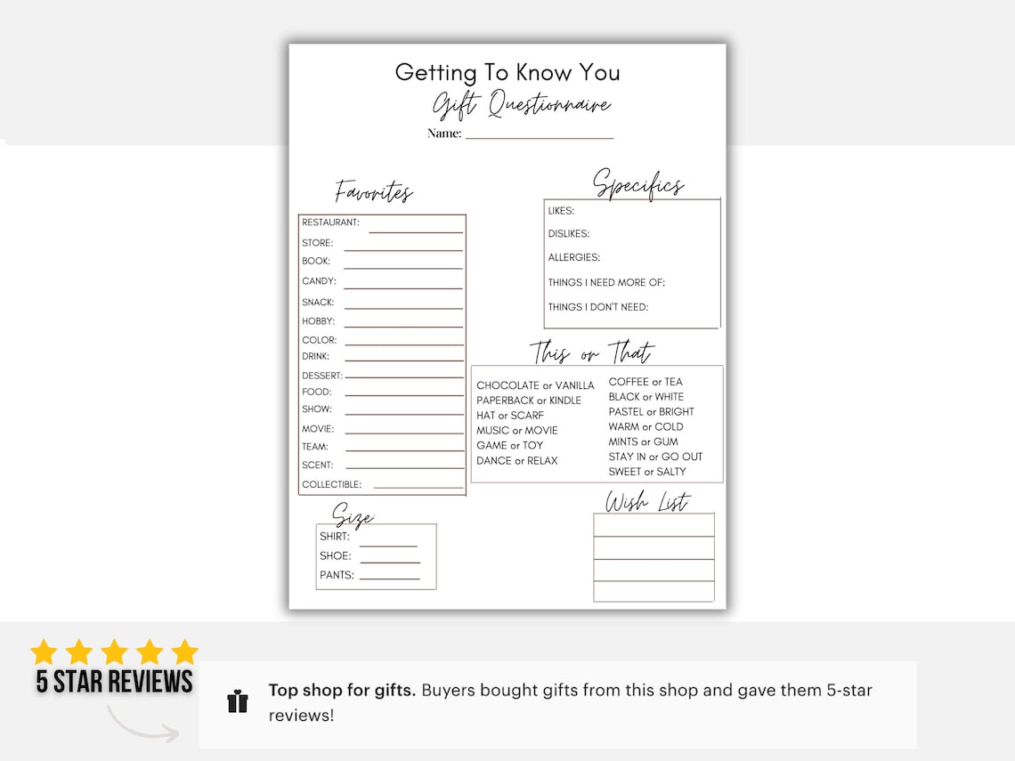 Getting to Know You Printable Coworker Questions All About Me Survey ...