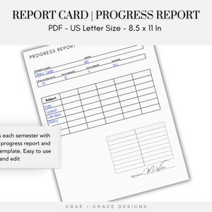 Customizable Report Card and Progress Report Template Transcript ...