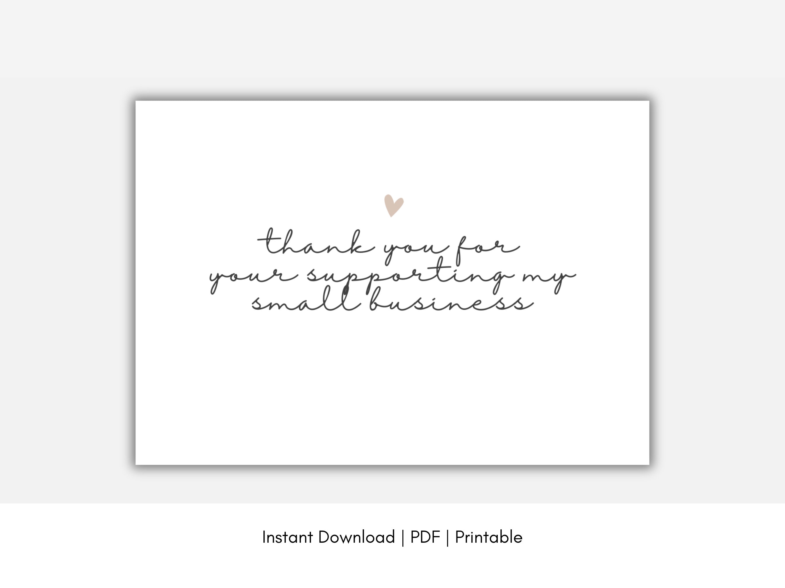 Printable Thank You Card Printable Card Digital Download Instant ...