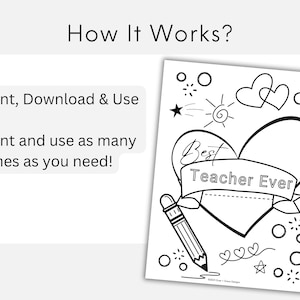 Best Teacher Coloring Page Printable Instant Download Coloring Page for ...