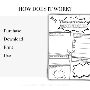 Superhero Teacher Appreciation Printable All About My Teacher, Coloring ...