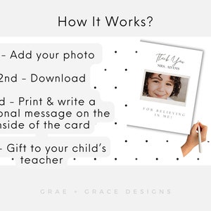 Personalized Teacher Appreciation Photo Card Editable Template Teacher ...