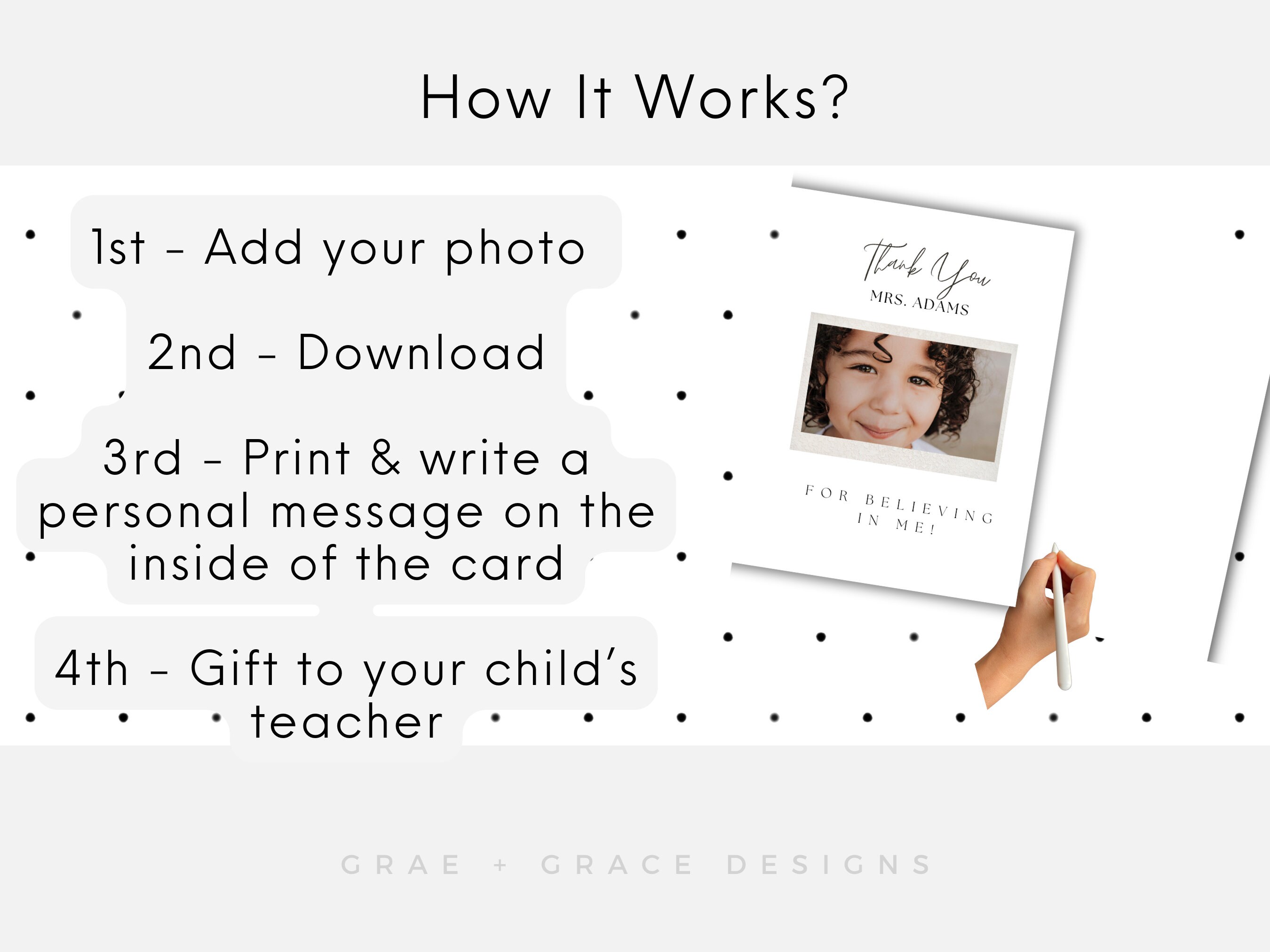 Personalized Teacher Appreciation Photo Card Editable Template Teacher ...