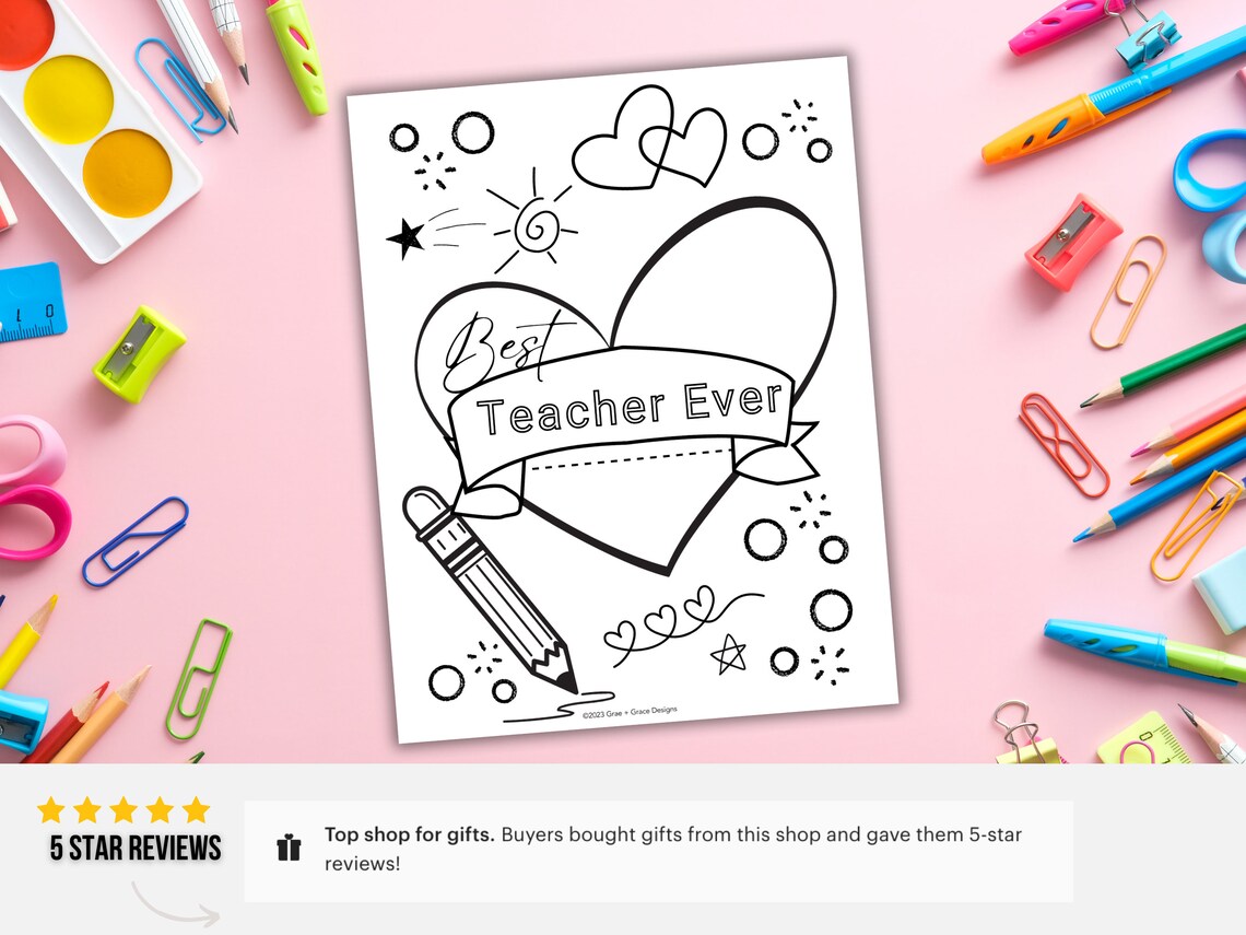 Best Teacher Coloring Page Printable Instant Download Coloring Page for ...