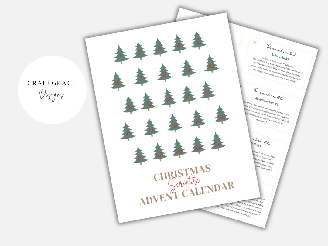 Christian Advent Calendar Printable Bible Verse Cards - Etsy UK