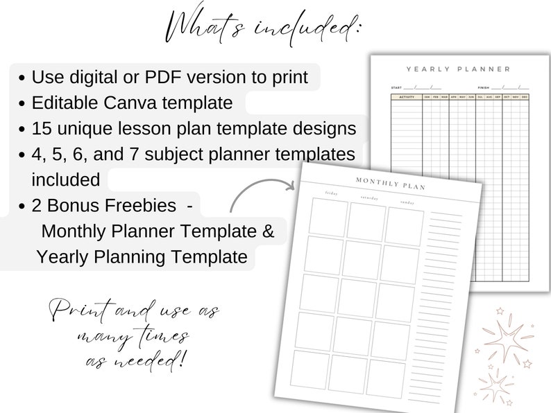 Lesson Plan Template Lesson Planner Printable Homeschool Teacher ...