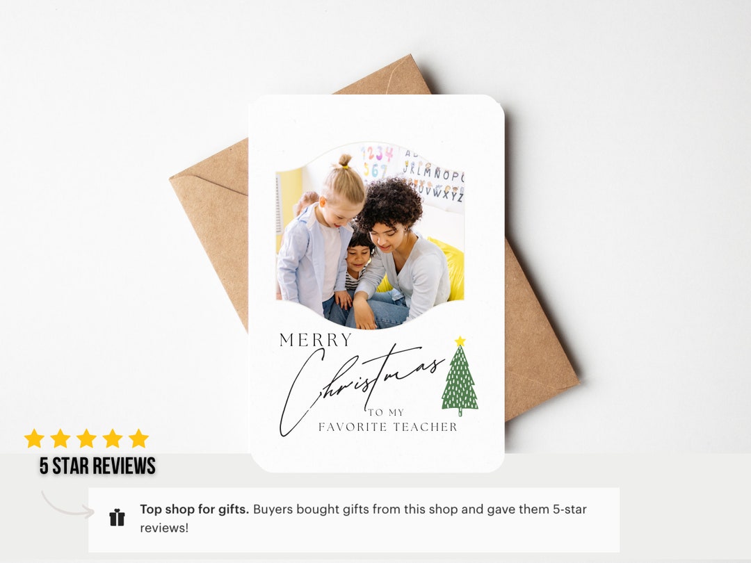 Personalized Photo Teachers Christmas Card Editable Template Teachers ...