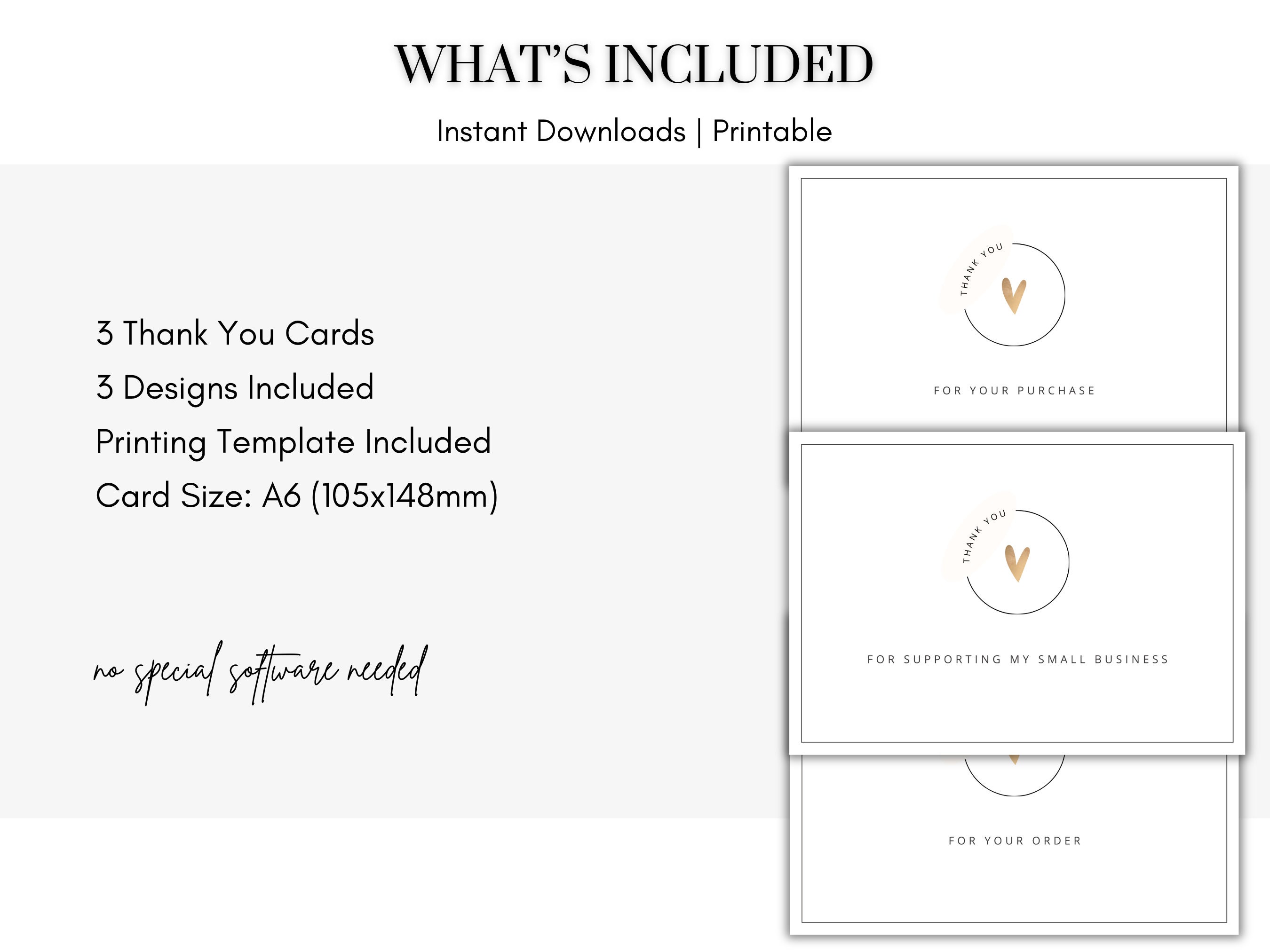 Printable Thank You Card | Printable Card Digital Download Instant ...