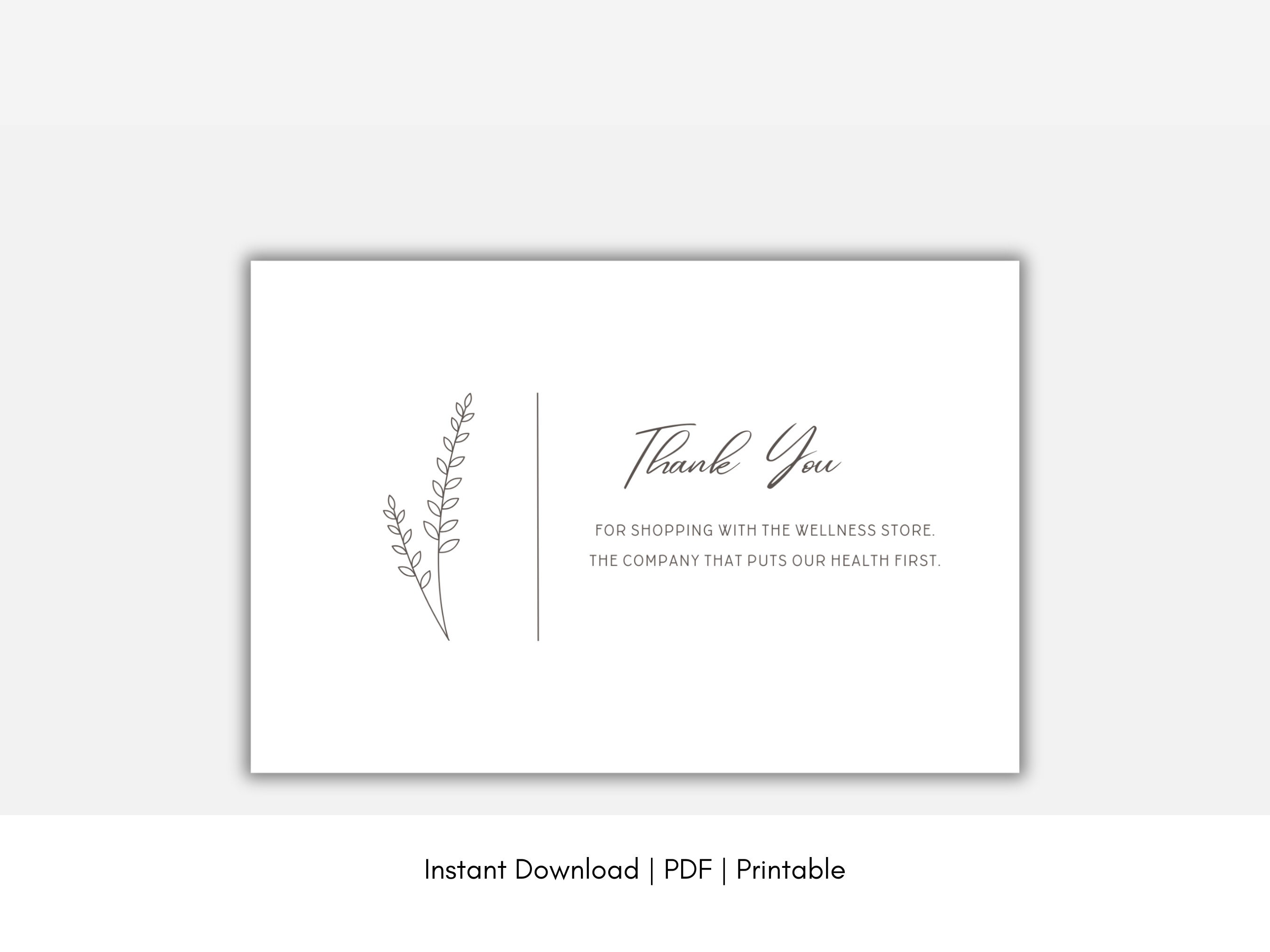 Printable Customer Thank You Notes Melaleuca Packaging Inserts Thank You Card Insert Thank You