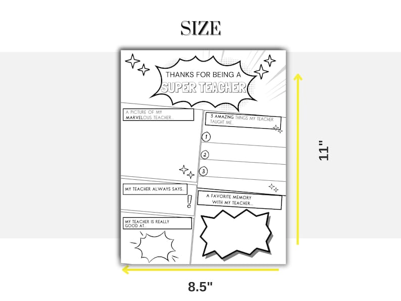 Superhero Teacher Appreciation Printable All About My Teacher, Coloring ...