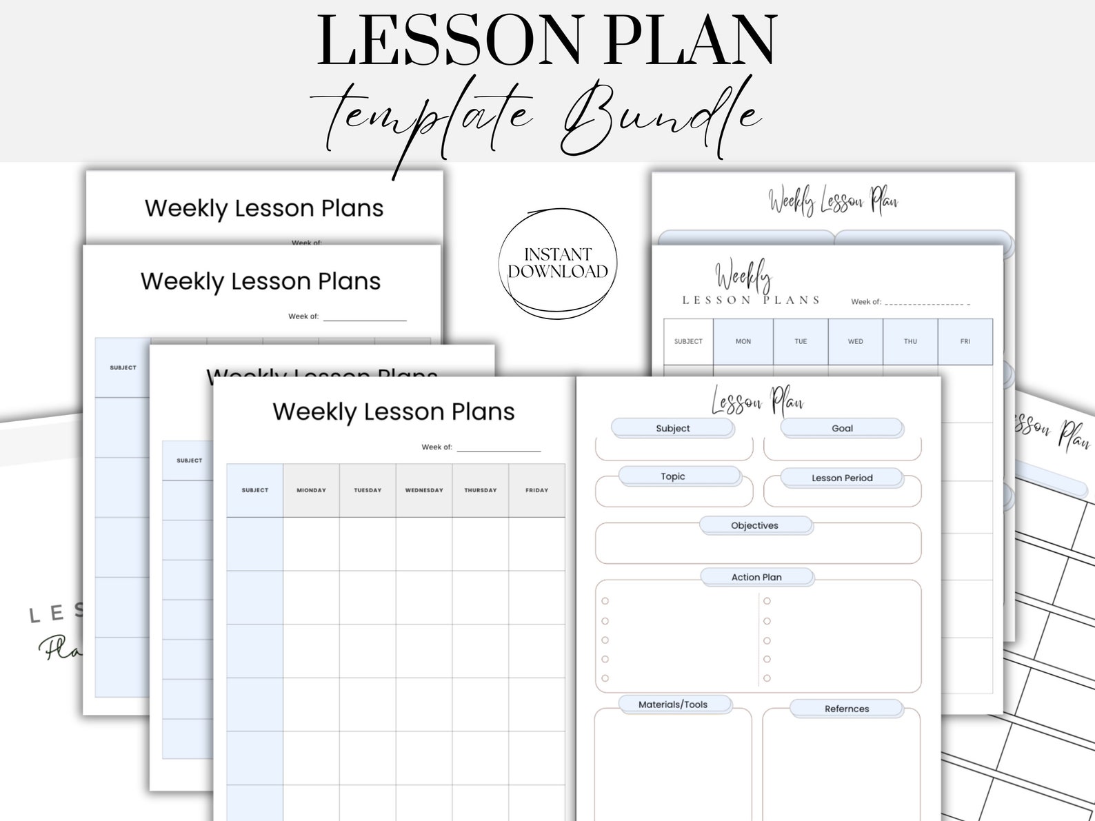 Lesson Plan Template Lesson Planner Printable Homeschool Teacher ...