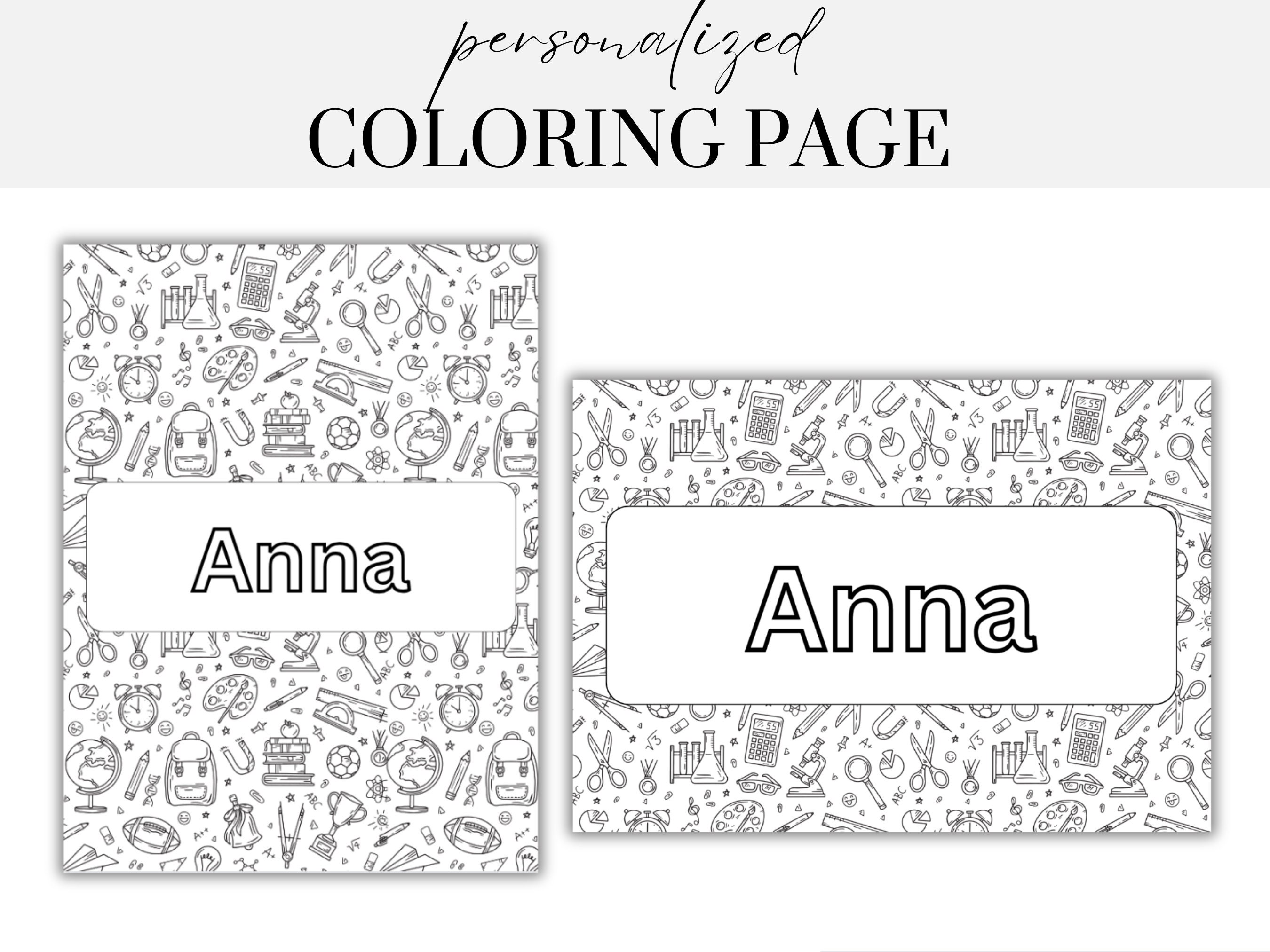 Personalized Coloring Pages for Kids Custom Coloring Pages Name ...