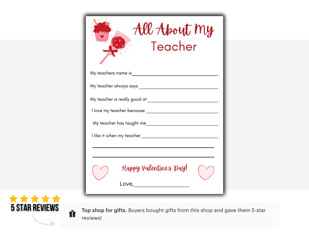 Printable Valentine for Teacher | Teacher Valentines | Classroom ...