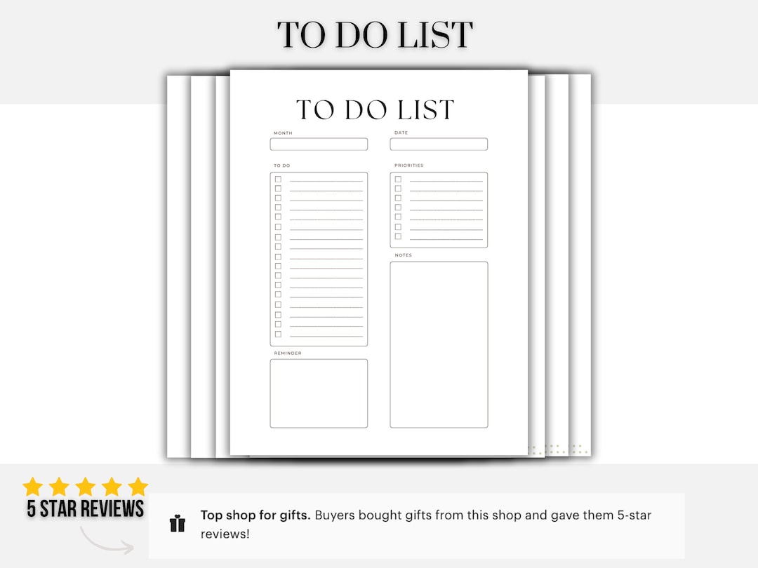 To Do Lists Notebook Printable PDF Task Lists to Do List Note Pad ...