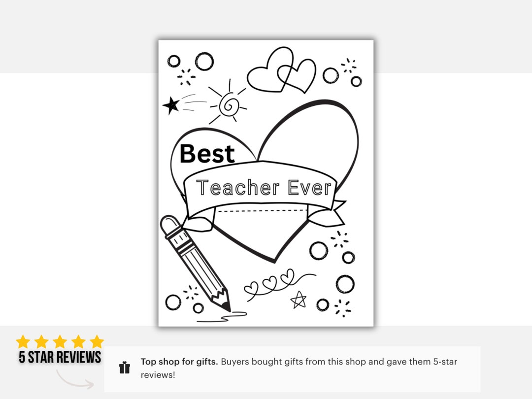 Best Teacher Coloring Page Instant Download Teacher Appreciation ...