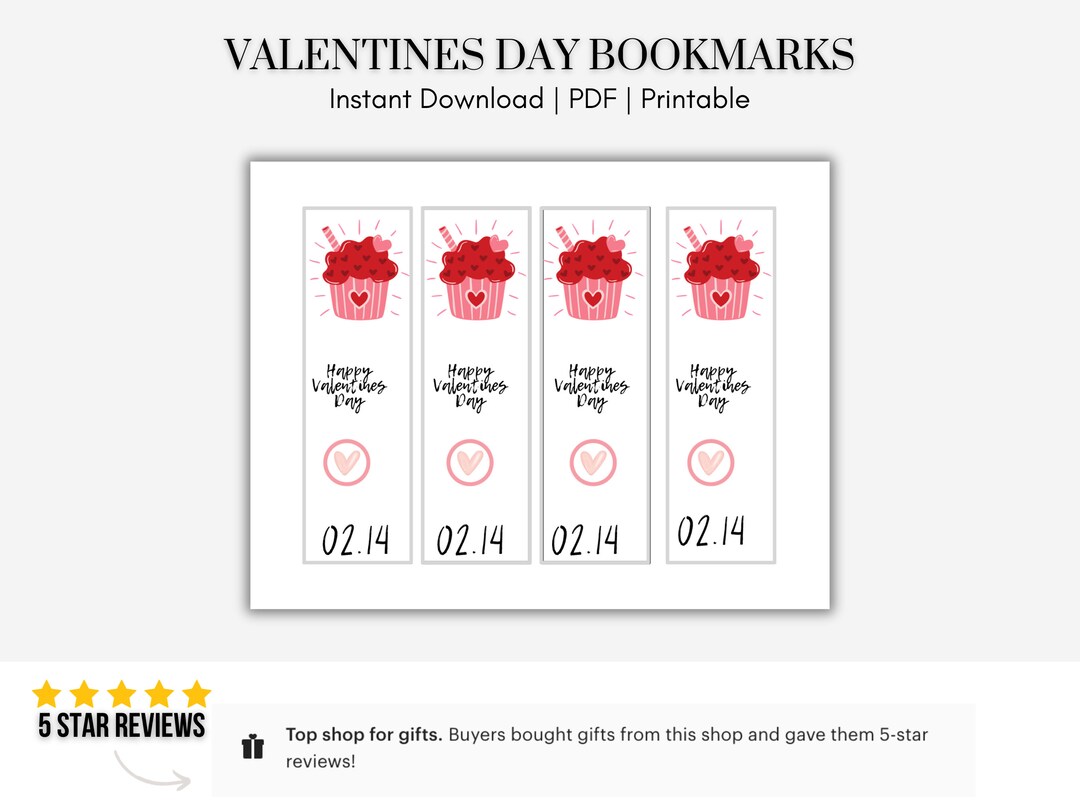 Valentines Day Bookmark for Kids Printable Bookmarks - Etsy