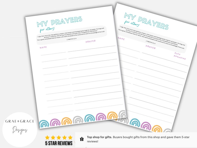 Prayer List for Kids Prayer Chart Prayer List Printable Church ...