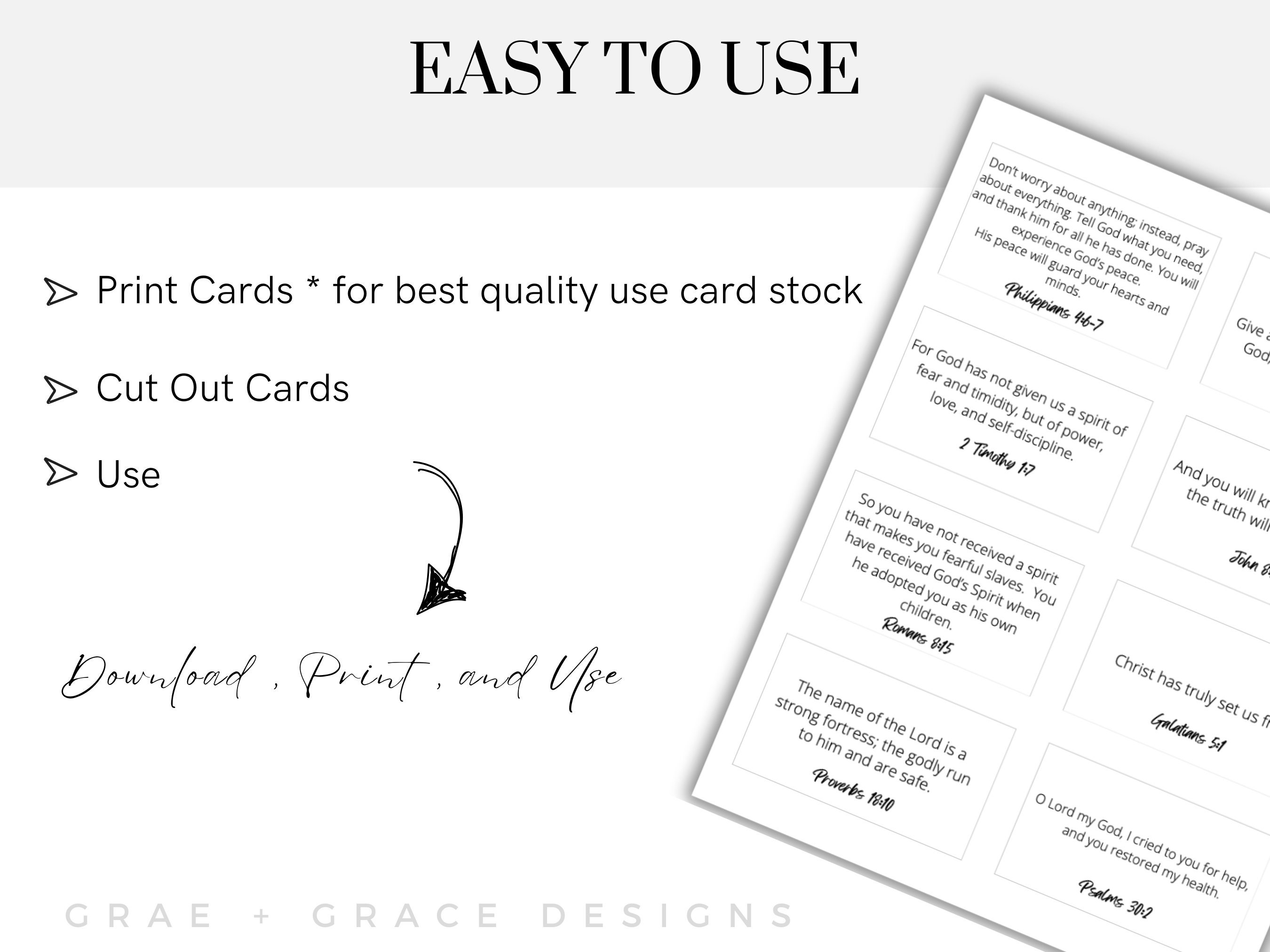 64 Printable Scripture Cards Bible Verse Cards Christian Stationery ...