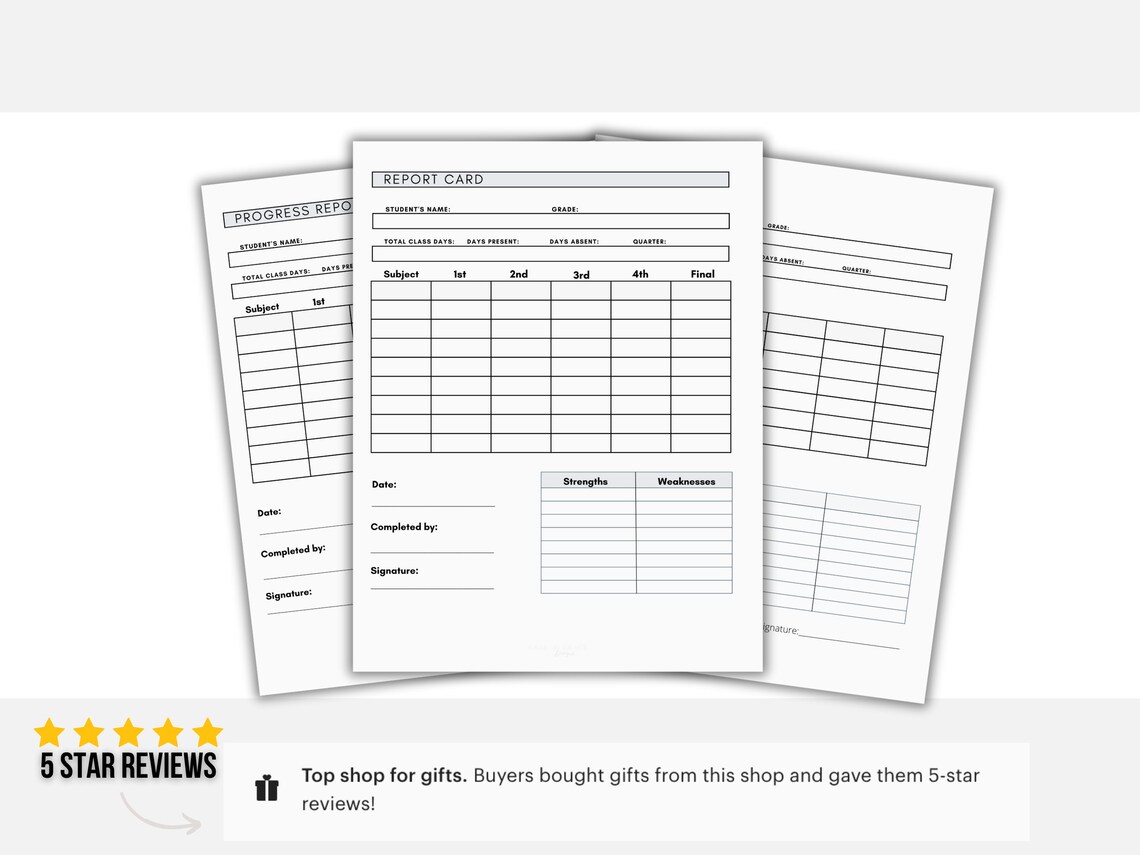 Customizable Report Card and Progress Report Template Transcript ...
