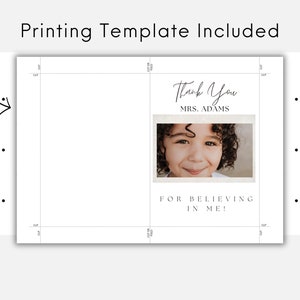 Personalized Teacher Appreciation Photo Card Editable Template Teacher ...