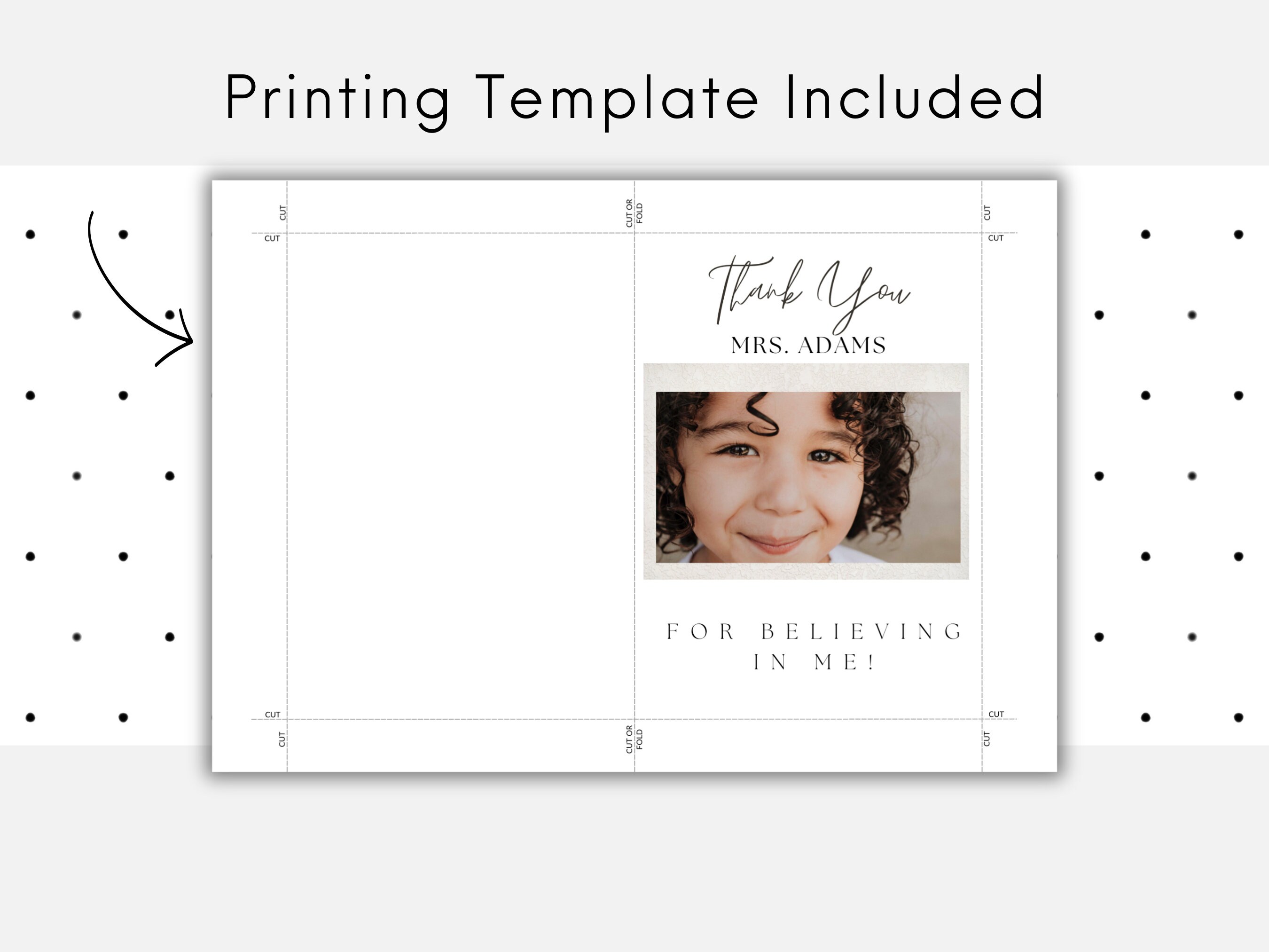 Personalized Teacher Appreciation Photo Card Editable Template Teacher ...