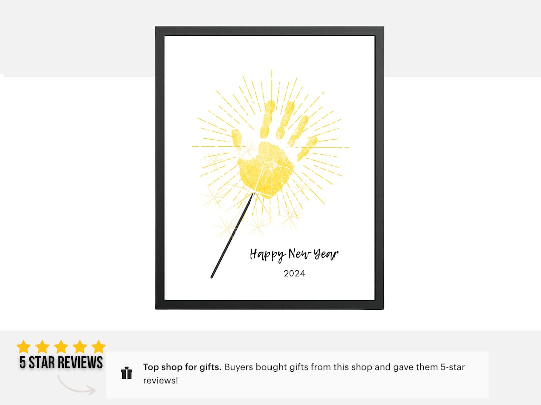 New Years Handprint Art Craft Sparkler Fireworks Baby Kids Toddler ...