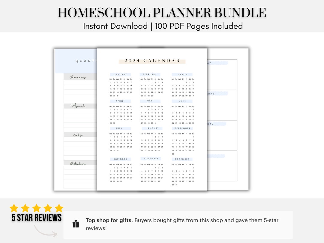 Homeschool Planner Printable 100 Pages Instant Download Homeschool ...