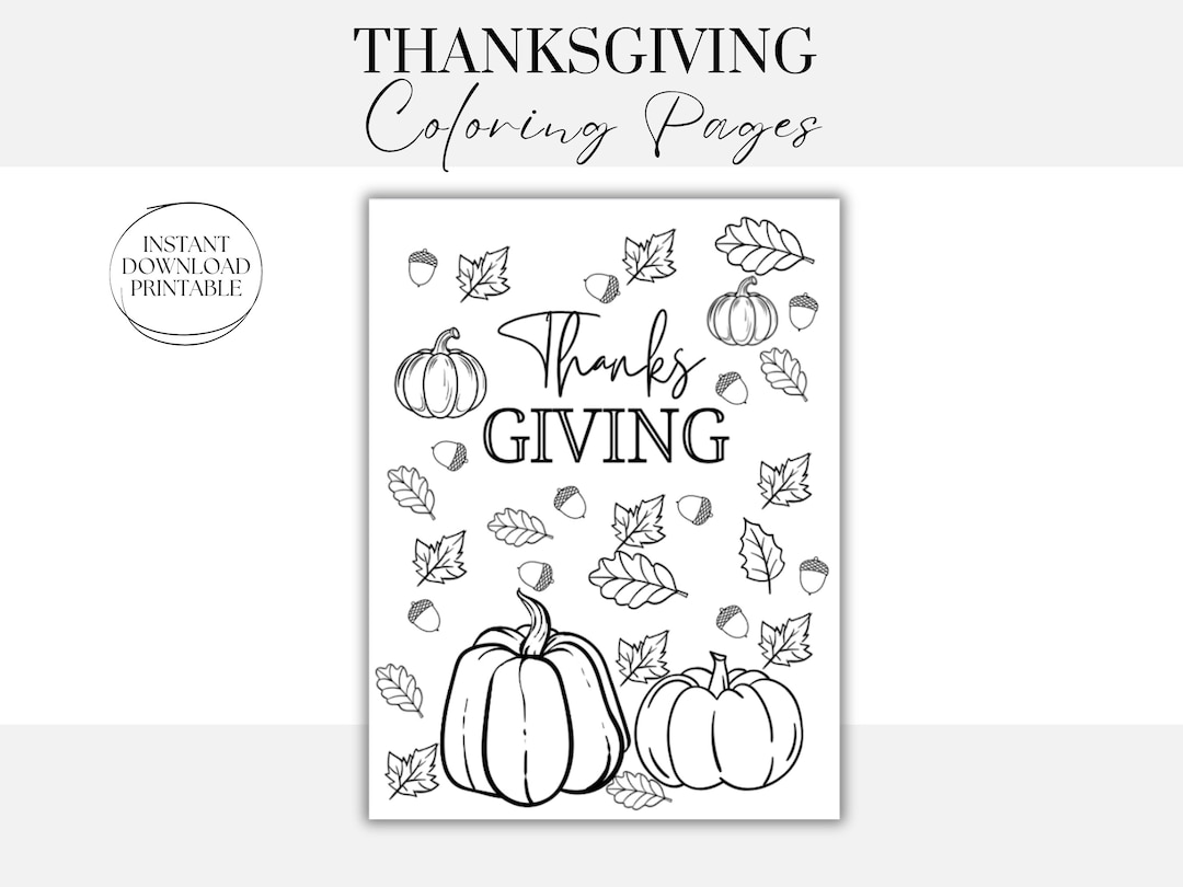 Thanksgiving Coloring Sheets Fall Printable Kids Thanksgiving Fall ...
