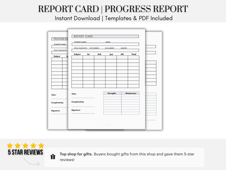 Customizable Report Card and Progress Report Template Transcript ...