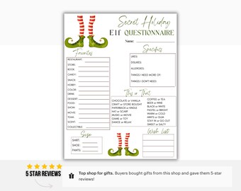 Printable PDF Secret SISTER Gift Exchange Questionnaire work or ...