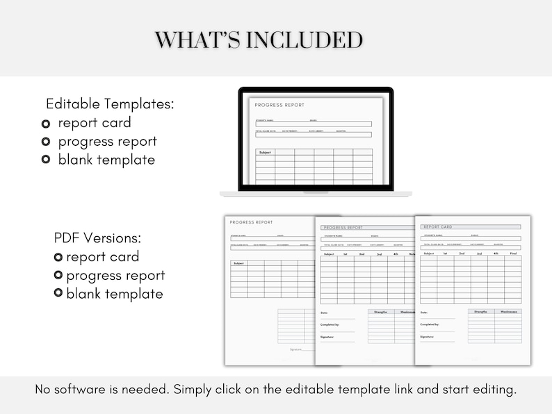 Customizable Report Card and Progress Report Template Transcript ...