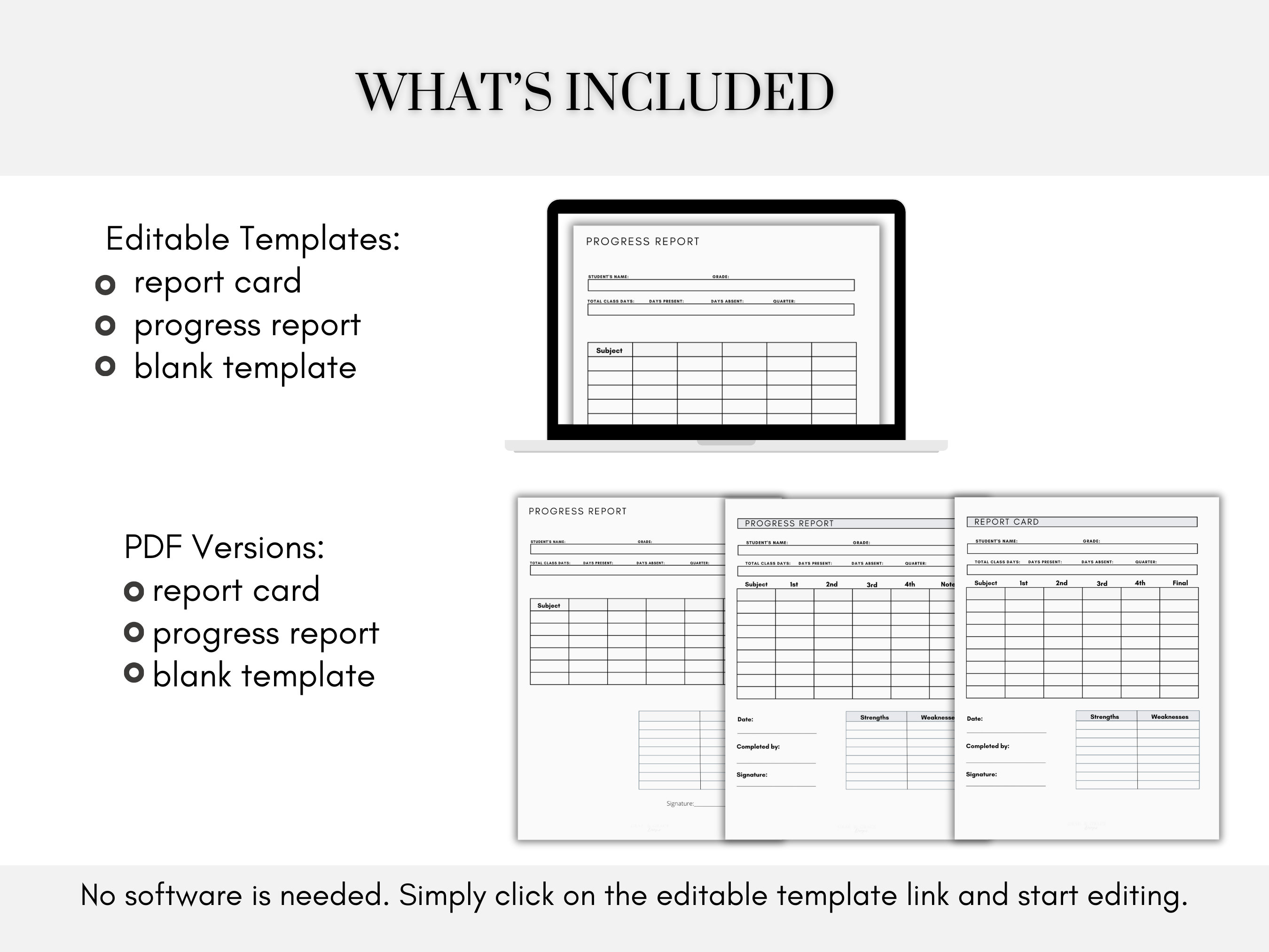 Customizable Report Card and Progress Report Template Transcript ...