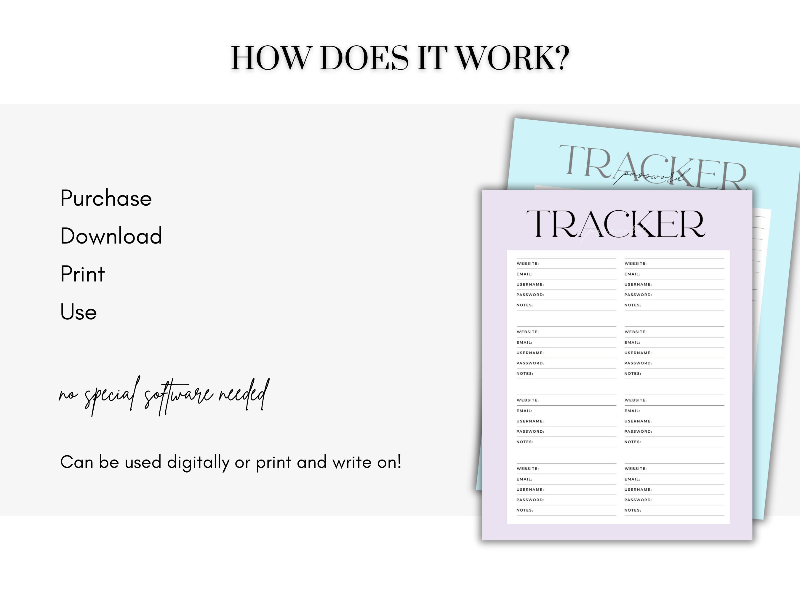 Password Tracker BUNDLE | Printable Password Log Organizer Password ...