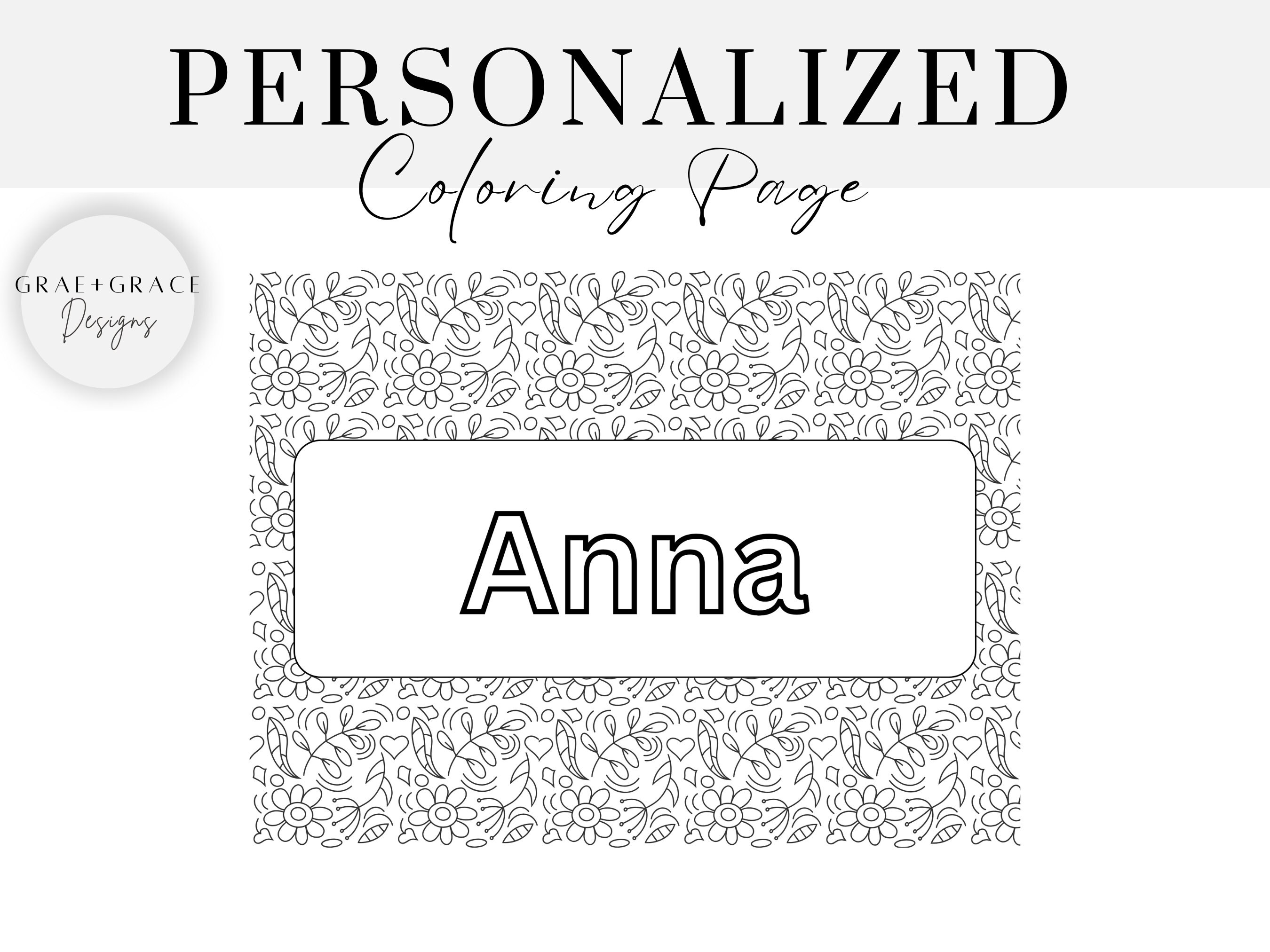 Personalized Coloring Pages for Kids Custom Coloring Pages Name ...