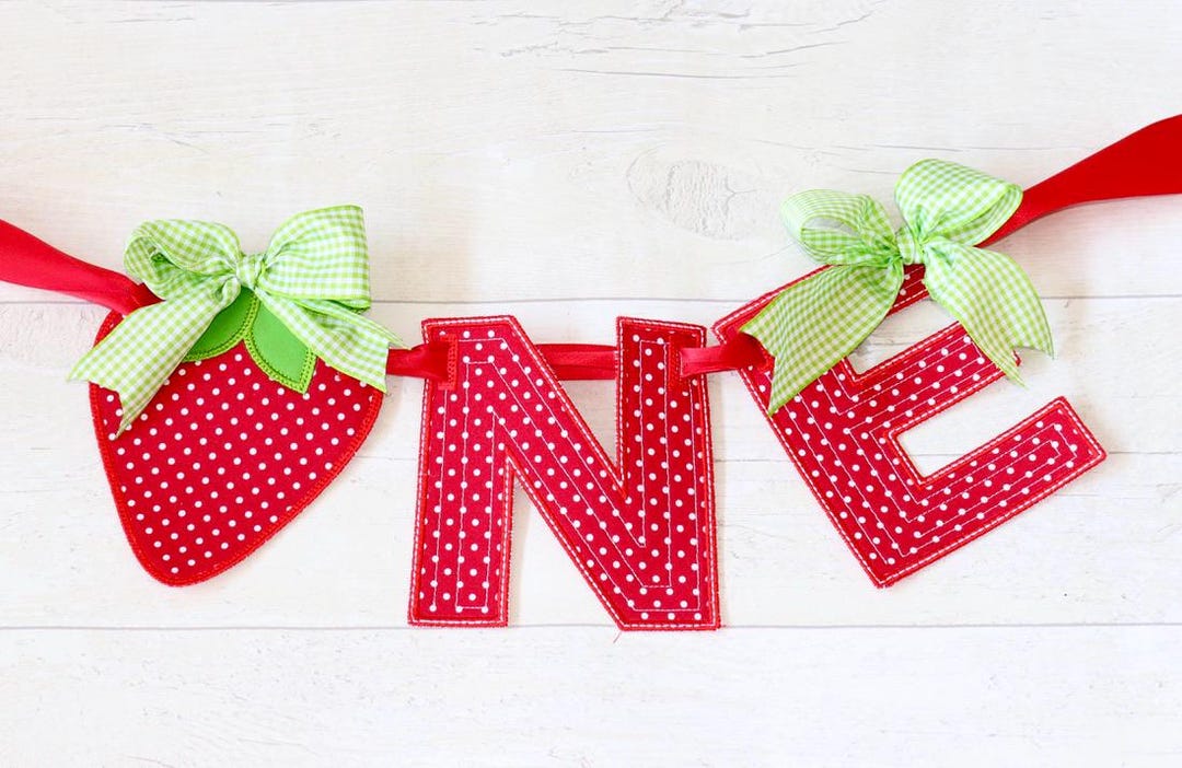 Strawberry Birthday Banner | Banner | ONE | Berry First Birthday ...
