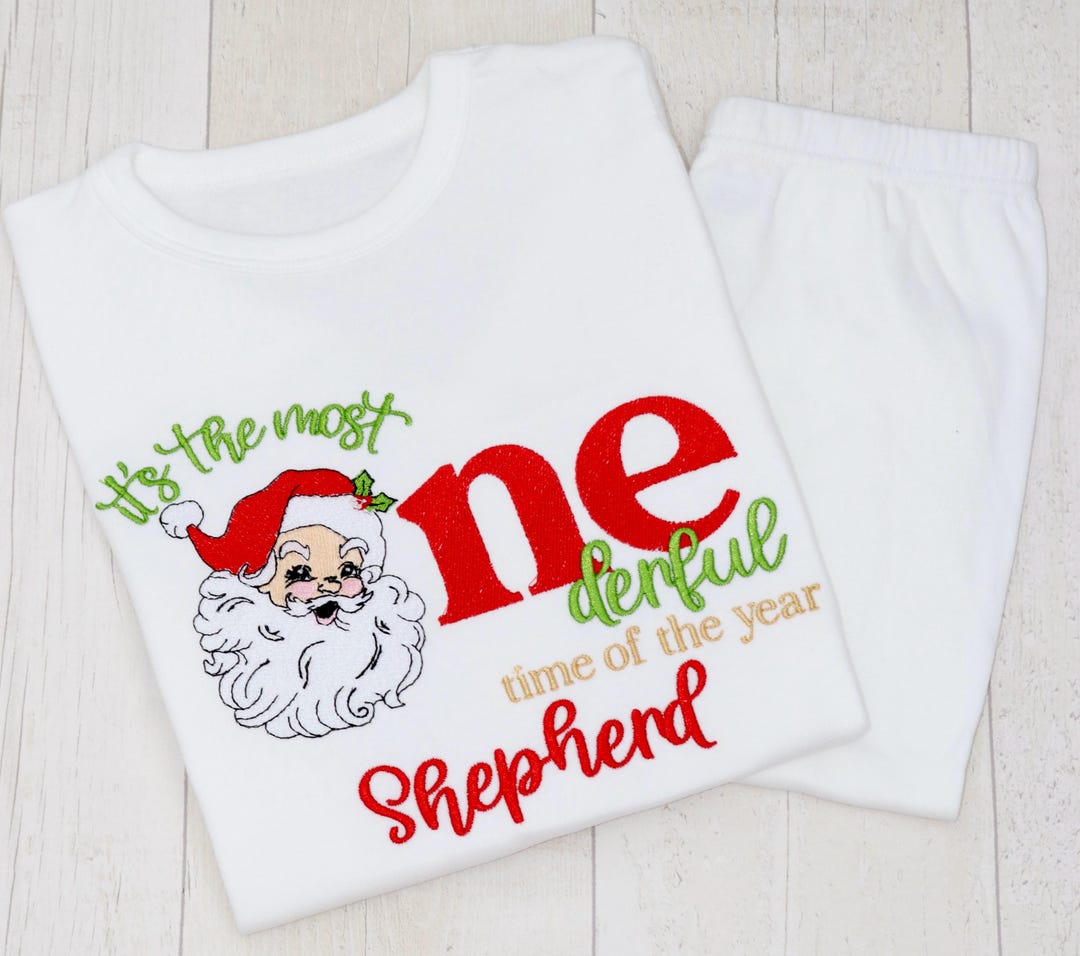 Personalised One-derful Time of the Year Embroidered Christmas Set - Etsy