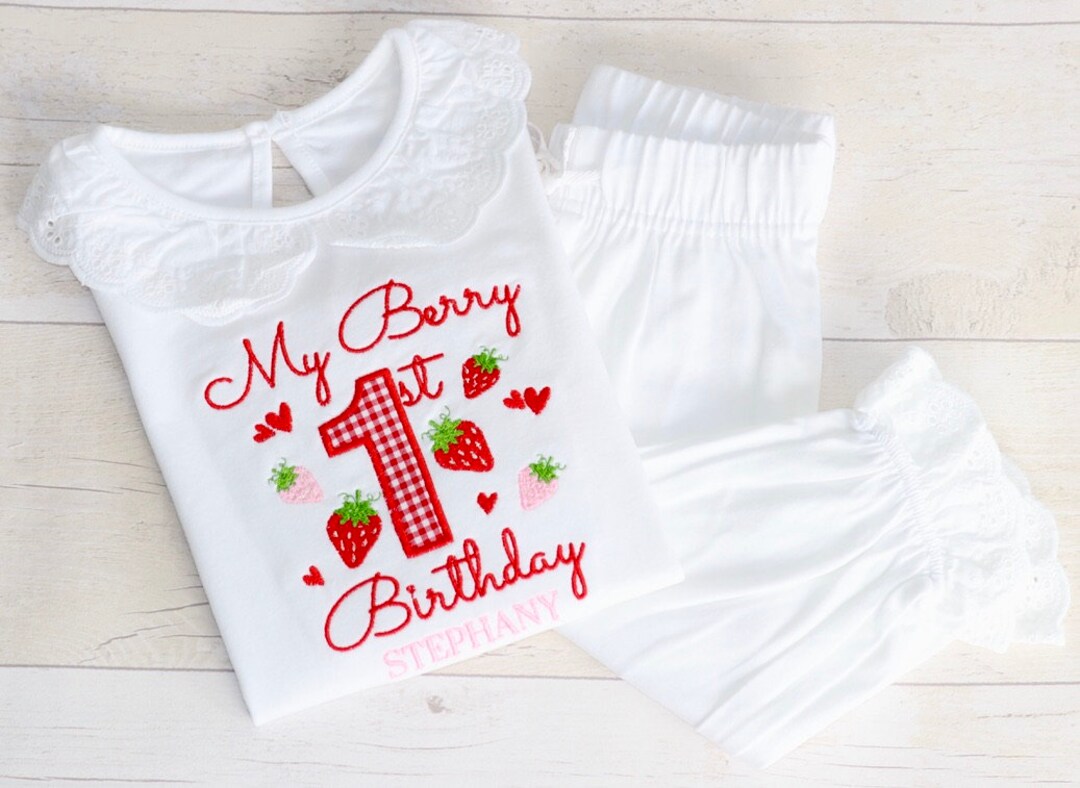 My Berry First Birthday Frilly Set | Personalised Frill Collar Set ...