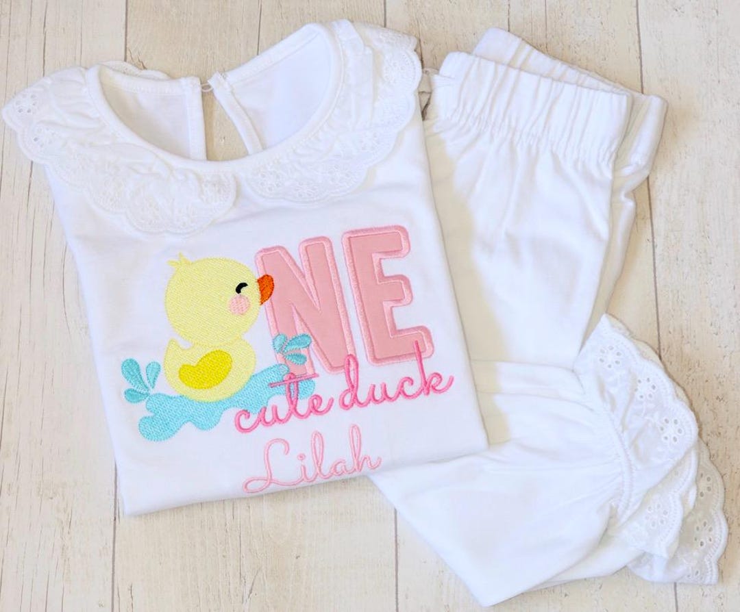 Splashing Duck Birthday Frilly Set | Personalised Frill Collar Set ...