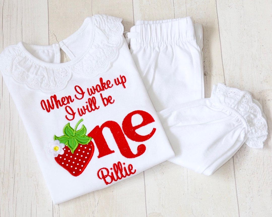 Strawberry Birthday Frilly Set | Personalised Frill Collar Set | Berry ...