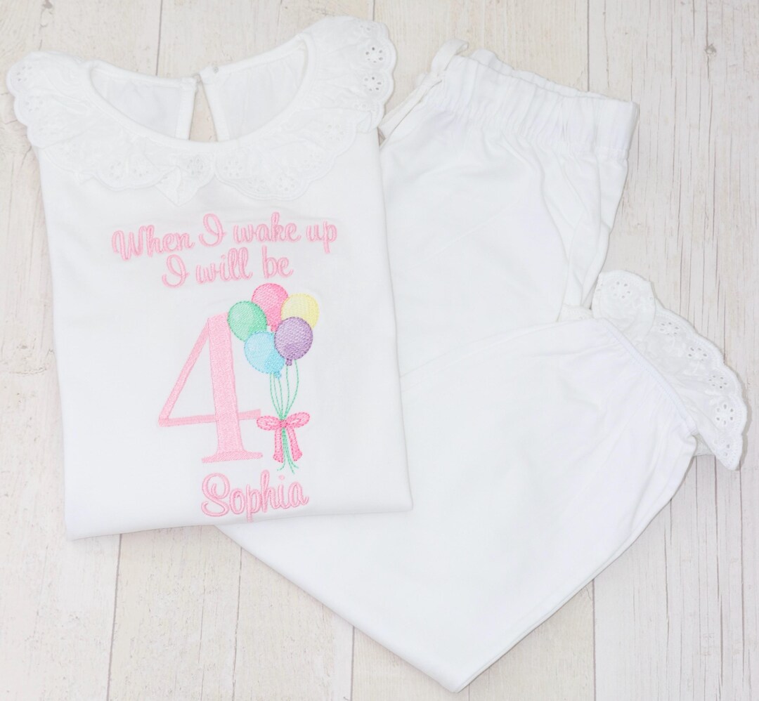 Birthday Balloons Frilly Set | Personalised Frill Collar Set | Rainbow ...