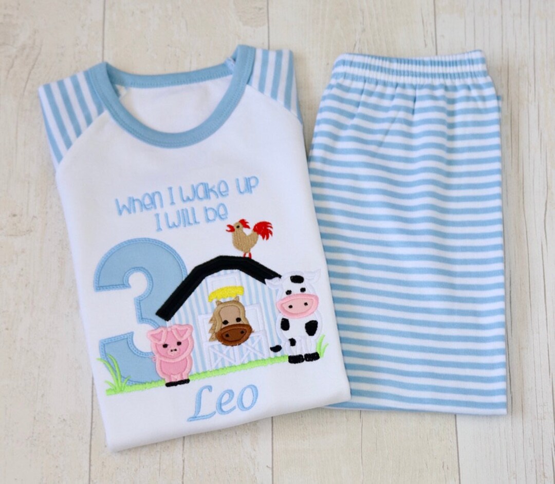 Farmyard Birthday Set | Personalised Blue Animal Set | First Birthday ...